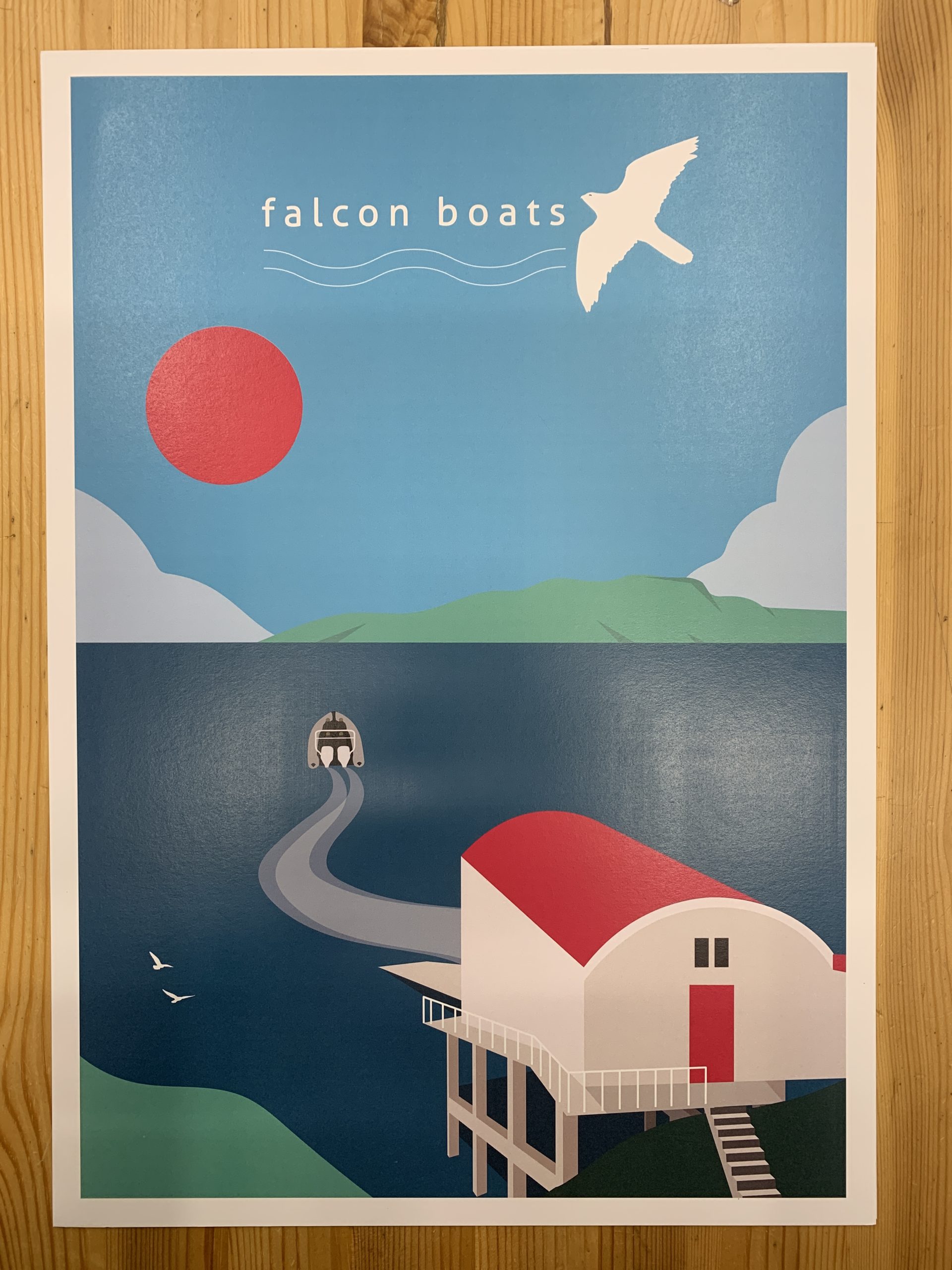 St Justinians Print (Falcon Boats Logo) - Falcon Boats